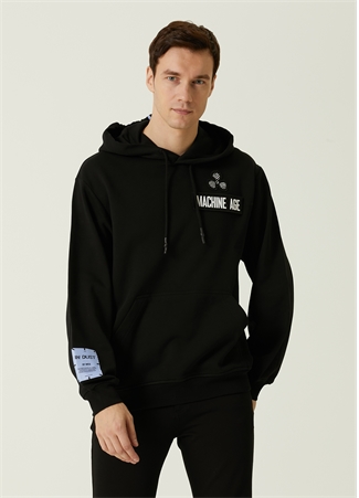 MCQ Erkek Siyah Kapüşonlu Patchli Logolu Sweatshirt S EU MCQ Erkek Siyah Kapüşonlu Patchli Logolu Sweatshirt S EU