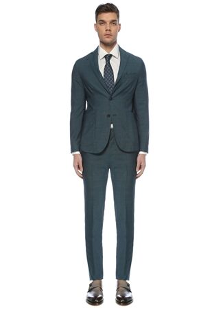 Pal Zileri Erkek Petrol Yün Takım Elbise Mavi 54 IT