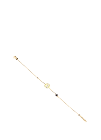 Collection-Alper Tunçoku Kadın U Harf Detaylı Altın Rengi Bileklik EU