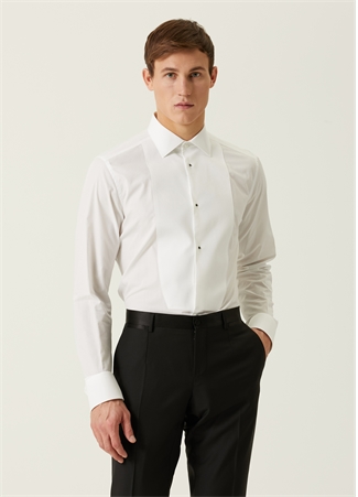 Dolce&Gabbana Erkek Beyaz Smokin Gömleği 42 IT Dolce&Gabbana Erkek Beyaz Smokin Gömleği 42 IT