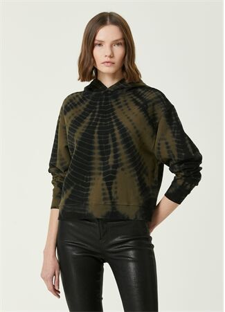 Allsaints Kadın Pippa Haki Siyah Kapüşonlu Sweatshirt 6 UK