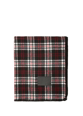 Beymen Hediye Siyah Kırmızı Ekose Jakarlı Battaniye