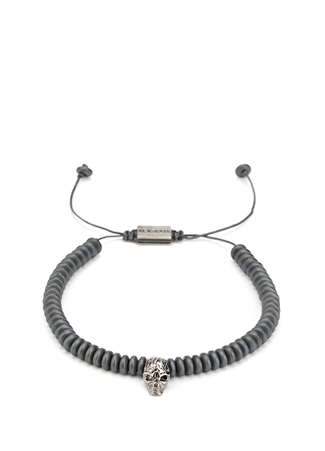 Academia Erkek Antrasit Kuru Kafa Boncuklu Taş Bileklik Gri EU