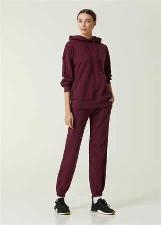 Qollanchi Kadın Bordo Paçası Lastikli Eşofman Altı S EU