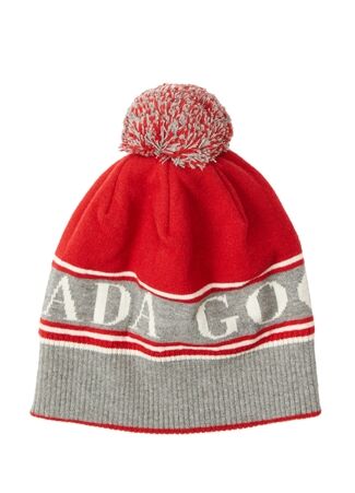 Canada Goose Kadın Kırmızı Logolu Yün Bere EU