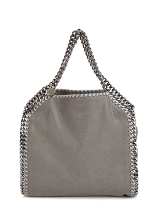 Stella McCartney Kadın Falabella Mini Gri Dokulu Omuz Çantası EU Stella McCartney Kadın Falabella Mini Gri Dokulu Omuz Çantası EU