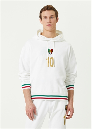 Dolce&Gabbana Erkek Beyaz Kapüşonlu Logolu Sweatshirt 44 IT Dolce&Gabbana Erkek Beyaz Kapüşonlu Logolu Sweatshirt 44 IT