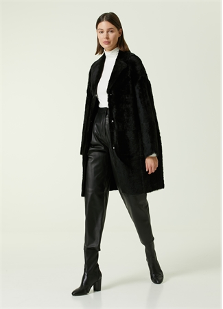 Yves Salomon Kadın Siyah Kelebek Yaka Palto 38 FR Yves Salomon Kadın Siyah Kelebek Yaka Palto 38 FR