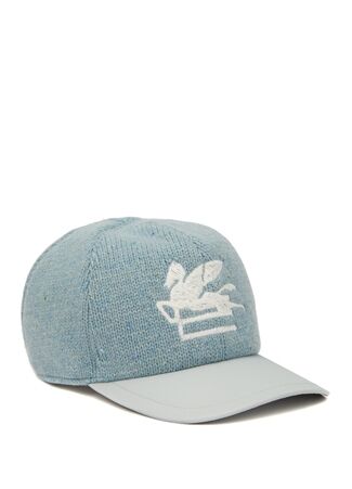 Etro Erkek Mavi Logo Nakışlı Şapka S EU