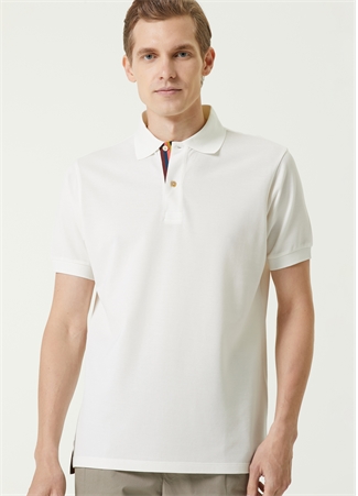Paul Smith Erkek Beyaz Polo Yaka Şerit Detaylı T-shirt L EU Paul Smith Erkek Beyaz Polo Yaka Şerit Detaylı T-shirt L EU