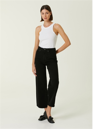 Toteme Kadın Flare Fit Siyah Crop Jean Pantolon 25 US Toteme Kadın Flare Fit Siyah Crop Jean Pantolon 25 US