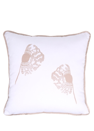 Accract Beyaz Desenli 42x42 cm Dekoratif Yastık Accract Beyaz Desenli 42x42 cm Dekoratif Yastık