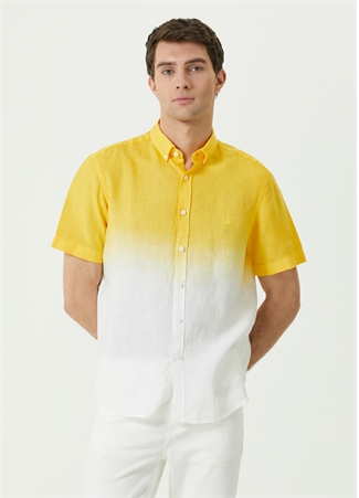 Beymen Club Erkek Comfort Fit Sarı Degradeli Kısa Kollu Keten Gömlek S Beymen Club Erkek Comfort Fit Sarı Degradeli Kısa Kollu Keten Gömlek S