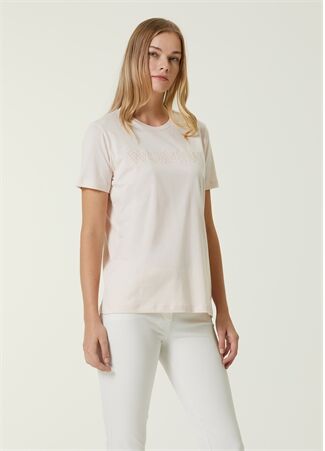 Beymen Collection Kadın Woman Altın Rengi Bisiklet Yaka T-shirt Pembe S