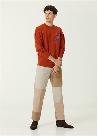 Helmut Lang Erkek Colorblocked Pantolon Bej 36 US