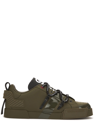 Dolce&Gabbana Erkek Portofino Haki Logolu Deri Sneaker Yeşil 39.5 EU Dolce&Gabbana Erkek Portofino Haki Logolu Deri Sneaker Yeşil 39.5 EU