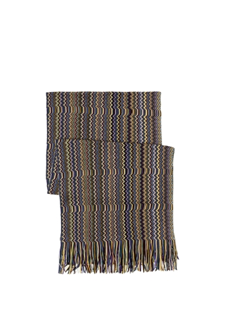 Missoni Distribution Kadın Colorblocked Yün Atkı Mavi EU Missoni Distribution Kadın Colorblocked Yün Atkı Mavi EU