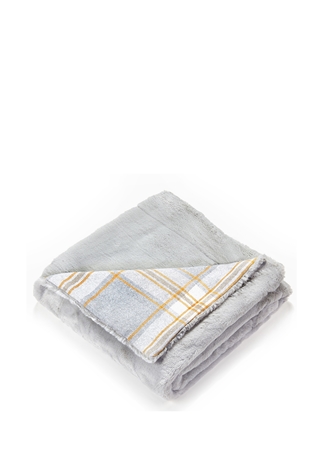 Rumija Home Gri Sarı Ekose Desenli Battaniye Rumija Home Gri Sarı Ekose Desenli Battaniye