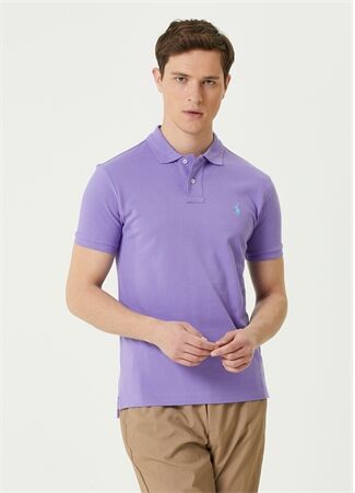 Polo Ralph Lauren Erkek Lila Yaka T-shirt Mor S Eu