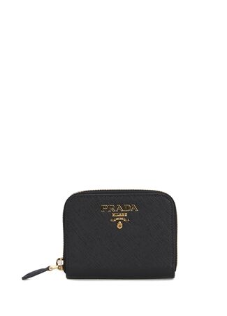 Prada Kadın Siyah Logo Detaylı Deri Cüzdan EU