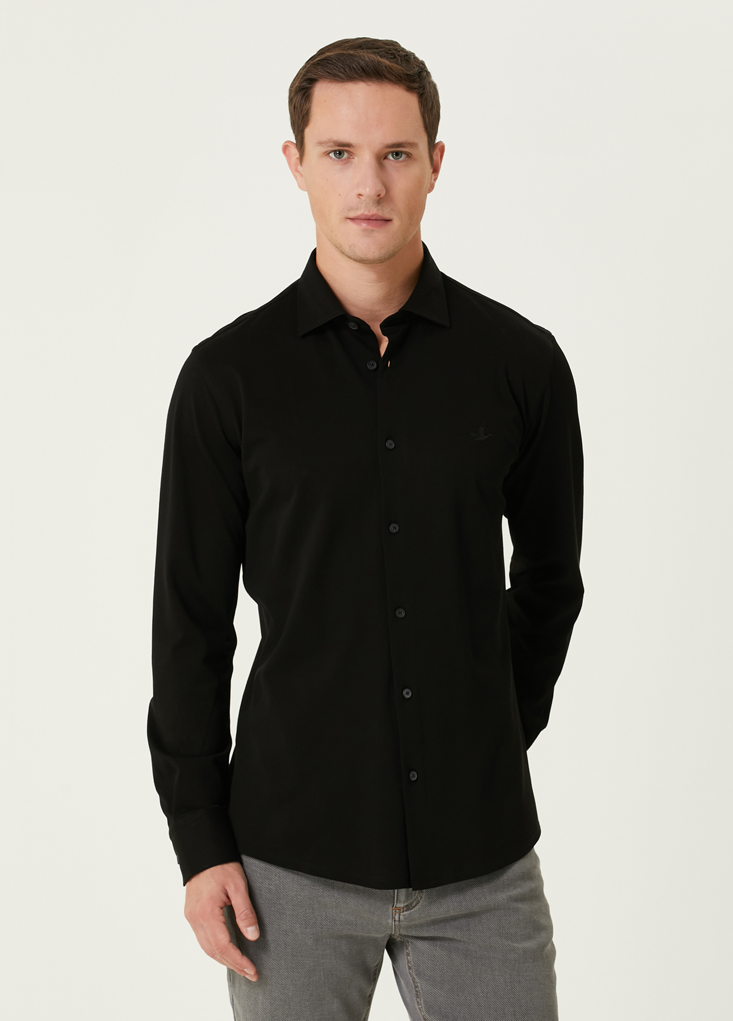 Beymen Club - Black Logo Detailed Shirt - Black