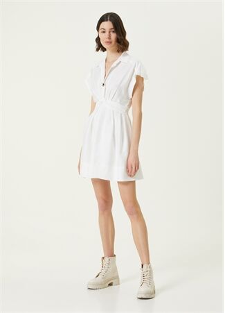 Sandro Kadın Elbise Beyaz 34 Fr