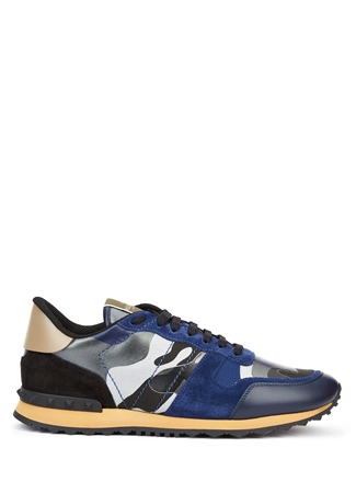 Valentino Garavani Erkek Colorblocked Kamuflaj Desenli Deri Sneaker Siyah 39 EU Valentino Garavani Erkek Colorblocked Kamuflaj Desenli Deri Sneaker Siyah 39 EU