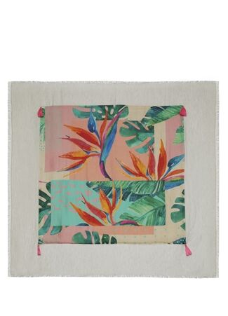 Beymen Collection Kadın Colorblocked Yaprak Desenli Şal EU