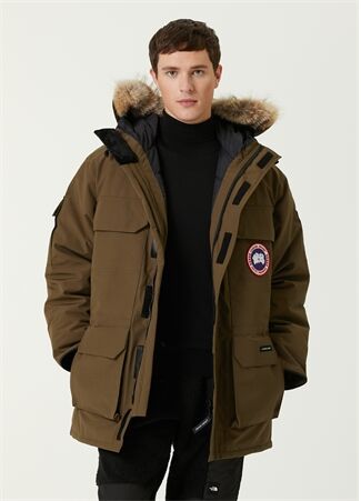 Canada Goose Erkek Expedition Haki Kapüşonlu Parka Haki L EU