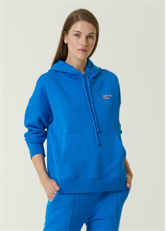 Beymen Club Kadın Mavi Kapüşonlu Yazı Detaylı Sweatshirt XS Beymen Club Kadın Mavi Kapüşonlu Yazı Detaylı Sweatshirt XS