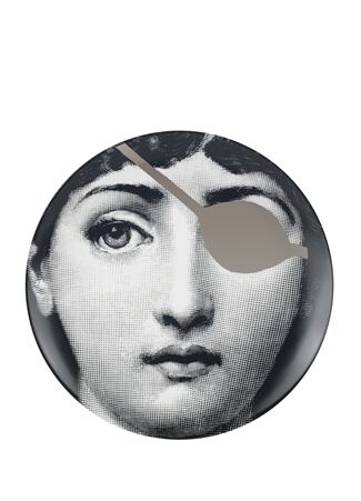 Fornasetti No 8 Siyah Beyaz Dekoratif Porselen Tabak Çok Renkli
