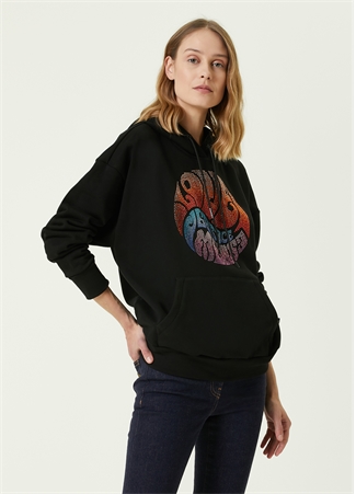 Versace Kadın Siyah Kapüşonlu Taş Baskılı Sweatshirt 38 IT Versace Kadın Siyah Kapüşonlu Taş Baskılı Sweatshirt 38 IT