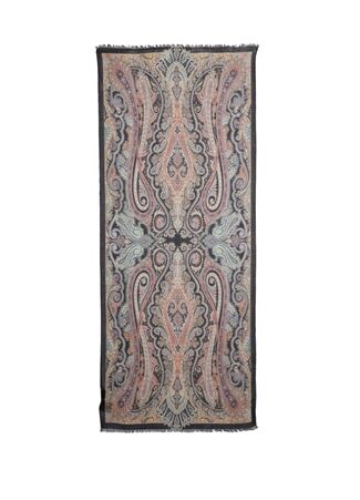 Etro Kadın Siyah Bej Etnik Desenli Kaşmir Şal EU