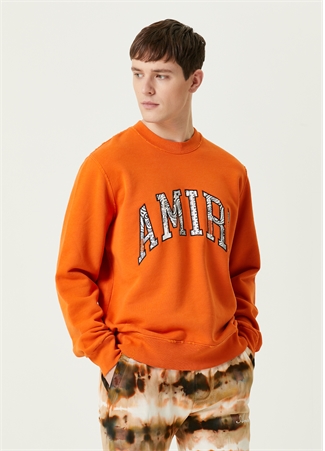 Amiri Erkek Turuncu Logo Detaylı Sweatshirt Beyaz M Eu Amiri Erkek Turuncu Logo Detaylı Sweatshirt Beyaz M Eu