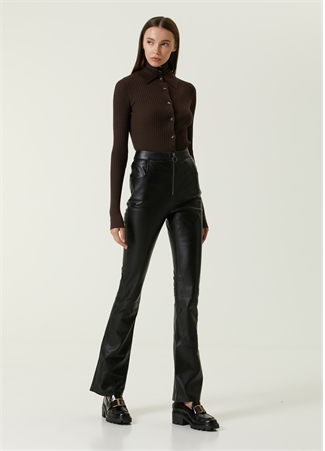 Dodo Bar Or Kadın Siyah Bol Paça Deri Pantolon 42 IT Dodo Bar Or Kadın Siyah Bol Paça Deri Pantolon 42 IT