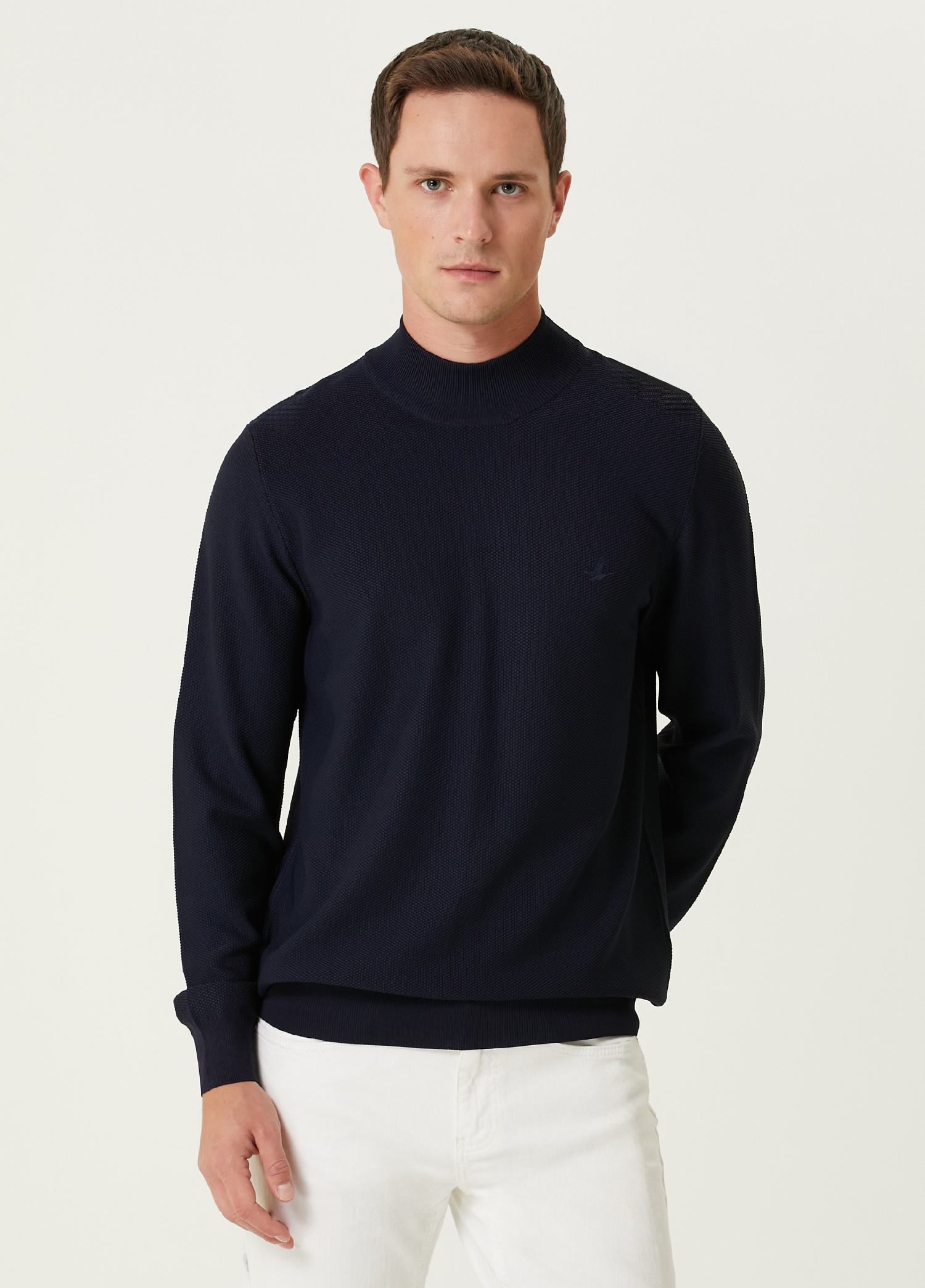 Beymen Club - Navy Blue Half Turtleneck Sweater - Navy blue