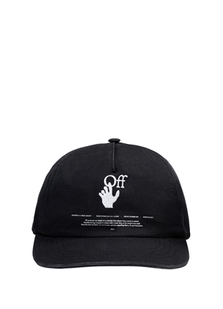 Off-White Erkek Siyah Logo Nakışlı Şapka EU