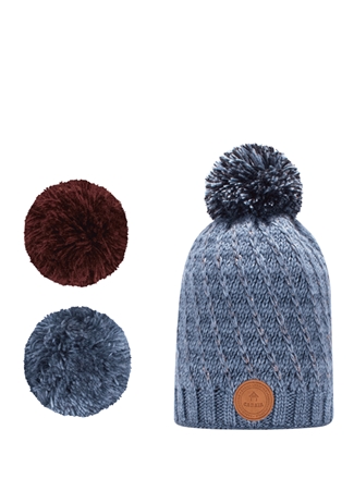 Cabaia Kadın Chapman Mavi Ponpon Detaylı Bere EU Cabaia Kadın Chapman Mavi Ponpon Detaylı Bere EU