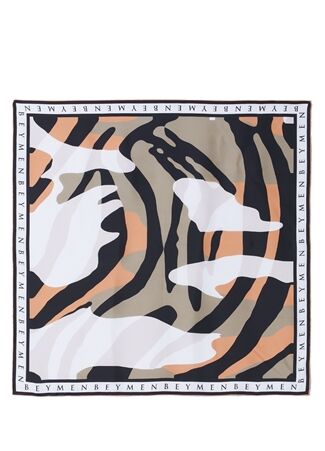 Beymen Kadın Colorblocked Karışık Desenli 90x90 İpek Eşarp Yeşil EU