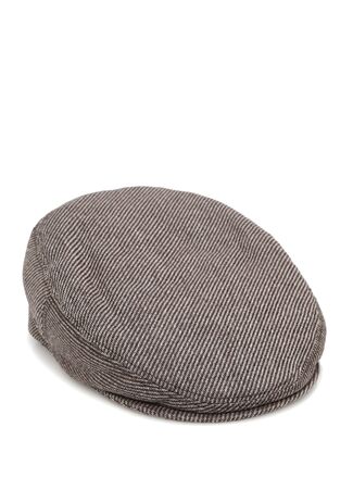 Corneliani Erkek Bej Çizgi Desenli Yün Şapka 60 EU