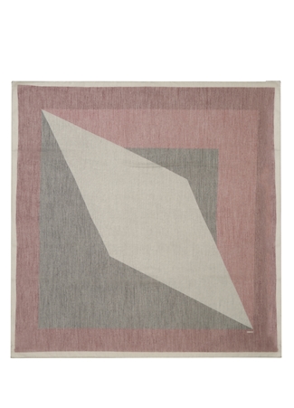 Pal Zileri Erkek Pembe Gri Geometrik Desenli Atkı Bordo EU