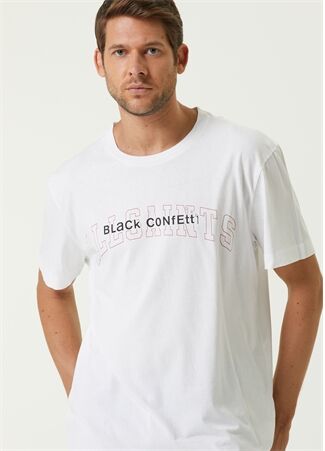 Allsaints Erkek Beyaz Slogan Baskılı T-shirt XS EU
