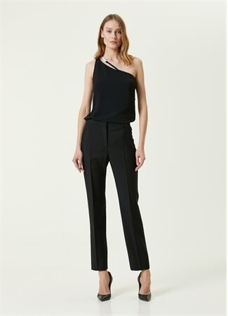Givenchy Kadın Slim Fit Siyah Yüksek Bel Yün Pantolon 36 FR
