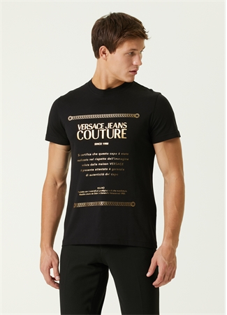 Versace Jeans Couture Erkek Siyah Gold Logolu T-shirt S EU Versace Jeans Couture Erkek Siyah Gold Logolu T-shirt S EU