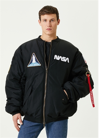 Balenciaga Erkek NASA Siyah Bomber Mont 44 IT Balenciaga Erkek NASA Siyah Bomber Mont 44 IT