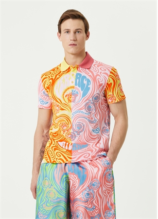 Versace Erkek Colorblocked Polo Yaka Desenli T-shirt M EU Versace Erkek Colorblocked Polo Yaka Desenli T-shirt M EU