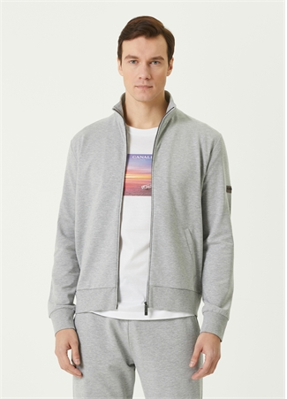 Canali Erkek Gri Logo Detaylı Sweatshirt 54 IT Canali Erkek Gri Logo Detaylı Sweatshirt 54 IT