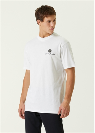 Philipp Plein Erkek Beyaz Bisiklet Yaka Baskılı T-shirt M EU Philipp Plein Erkek Beyaz Bisiklet Yaka Baskılı T-shirt M EU