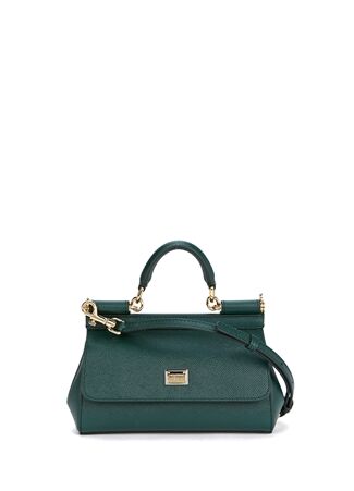 Dolce&Gabbana Kadın Sicily Yeşil Deri Omuz Çantası EU