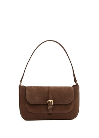 By Far Kadın Kahverengi Süet Omuz Çantası EU